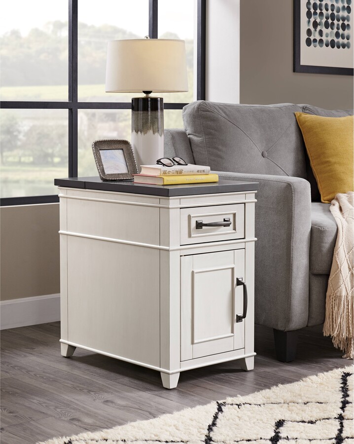 Martin Svensson Home Del Mar 16" Antique White and Grey Chairside End ...