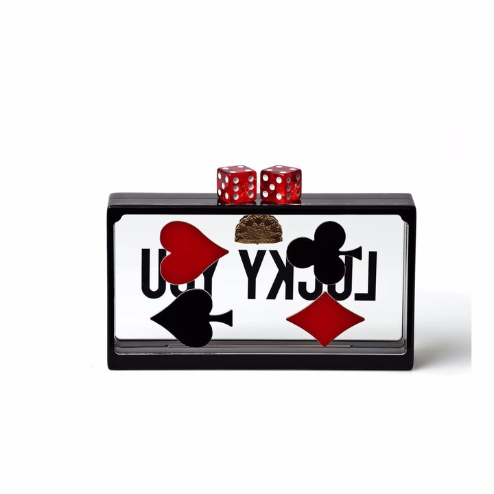 Yoanny Garcia Card Clutch with Red Dice Clasp - ShopStyle