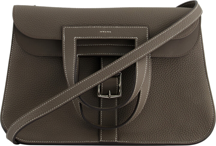 Hermes Halzan leather handbag - ShopStyle Shoulder Bags