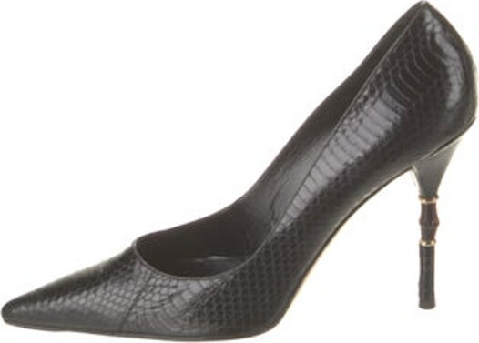 Gucci Bamboo Accent Python Pumps - ShopStyle