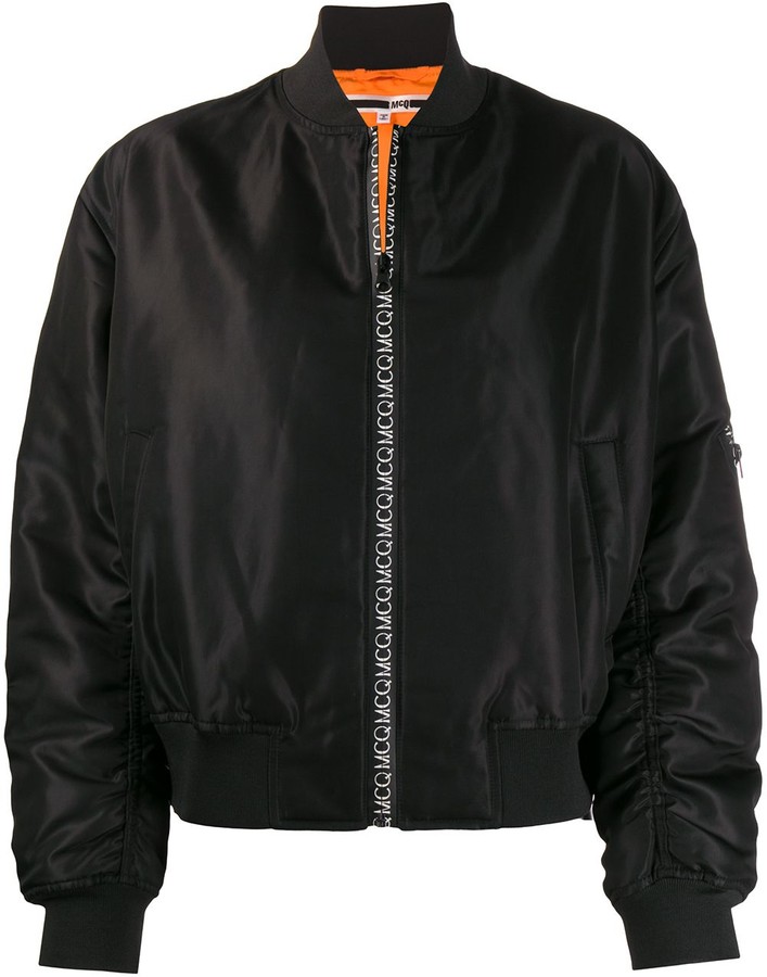 McQ Swallow Logo Zip-Up Bomber Jacket - ShopStyle