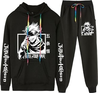 HongwenStore Anime Jujutsu Kaisen Hoodies Pants Two Piece Set Gojo ...