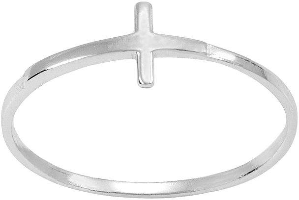 ITSY BITSY itsy bitsy Sterling Silver Sideways Cross Pinky Ring - ShopStyle