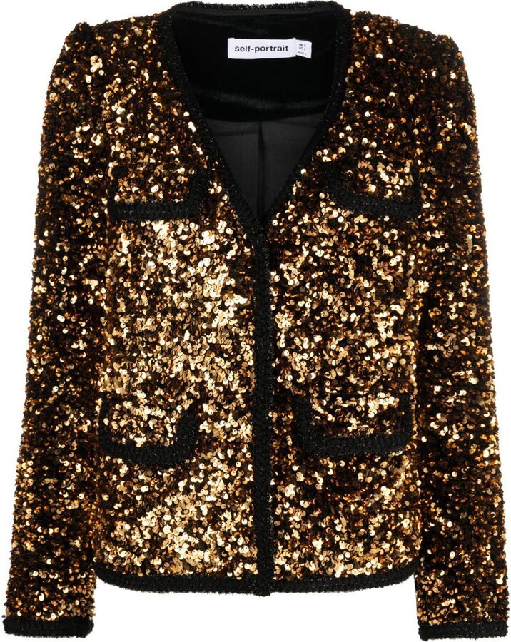 Self-Portrait sequin-embellished jacket - ShopStyle