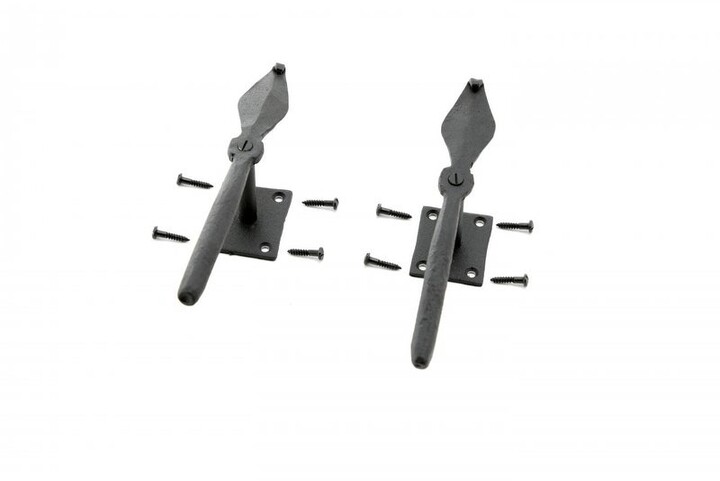 Renovators Supply Black Shutter Dog Holders 7" L Spoon Shape Black ...