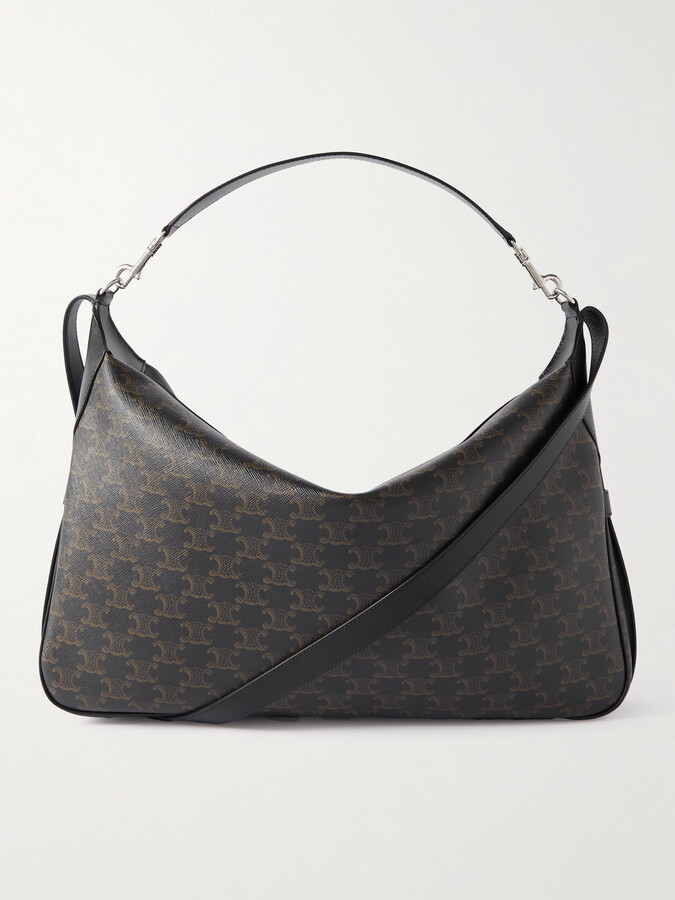 Celine Homme Romy Triomphe Large Leather-Trimmed Monogrammed Coated ...