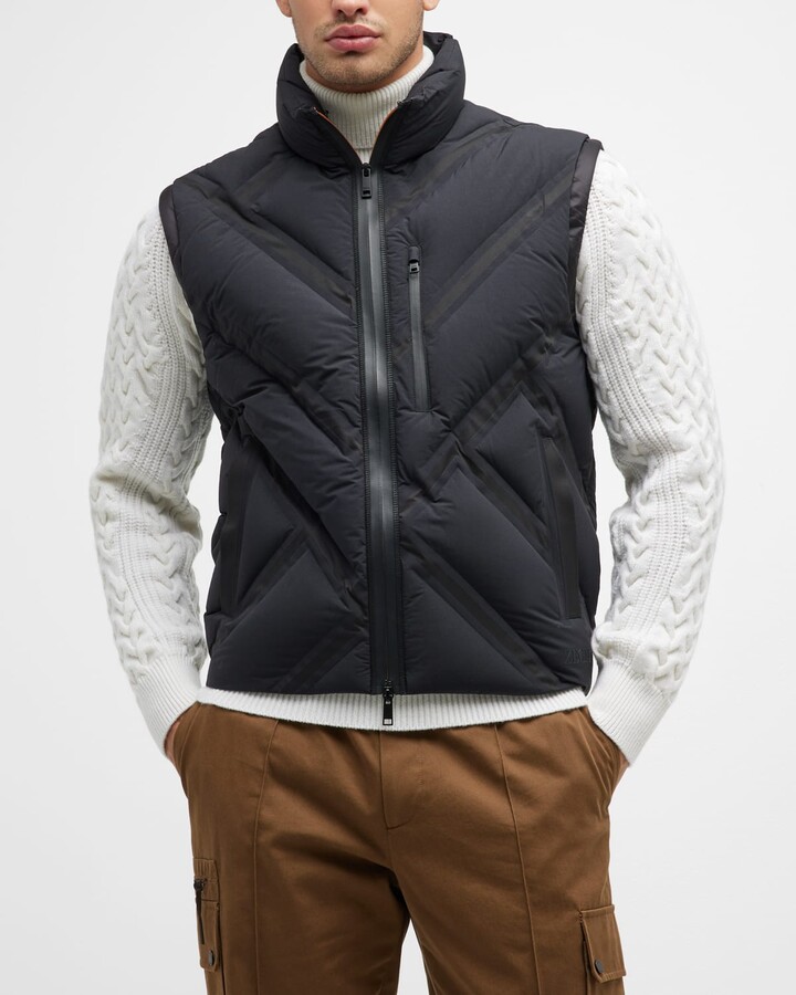 Ermenegildo Zegna Men's Laminated Nylon Full-Zip Vest - ShopStyle Outerwear