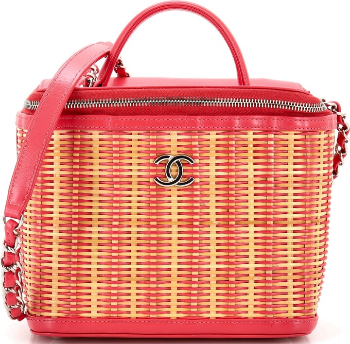 Chanel Take Away Vanity Case Rattan and Calfskin Medium - ShopStyle ...