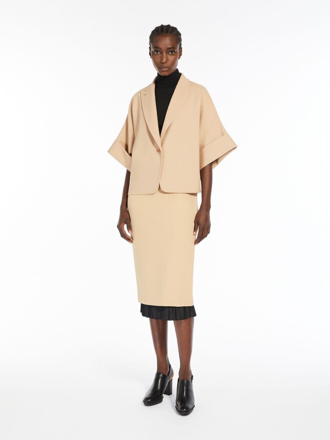 Max Mara Stretch wool crêpe jacket - ShopStyle Blazers