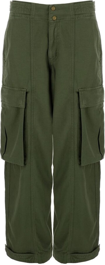 Frame Green Cargo Pants With Patch Pokets In Cotton Woman - ShopStyle
