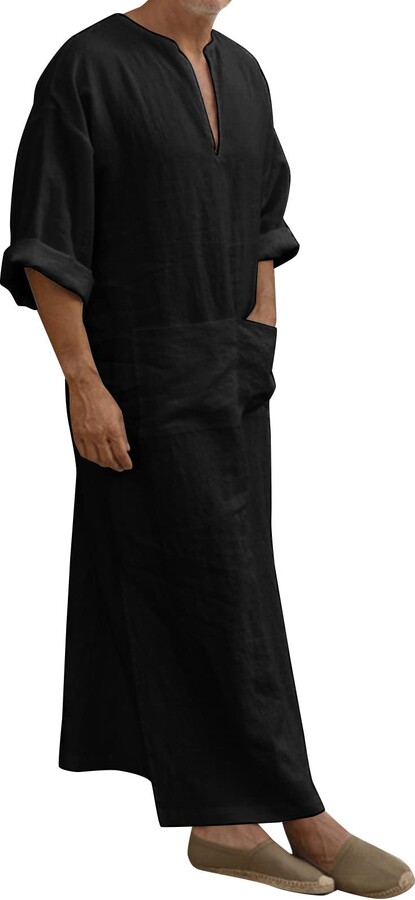 MODSGUE Thobe Men's Islam Muslim Travel Bathrobe Islamic Islamic Prayer ...