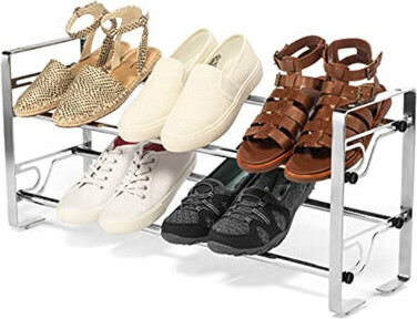 USTECH 2-Tier Slide-N-Adjust Premium Multi-Position Metal Chrome Shoe ...
