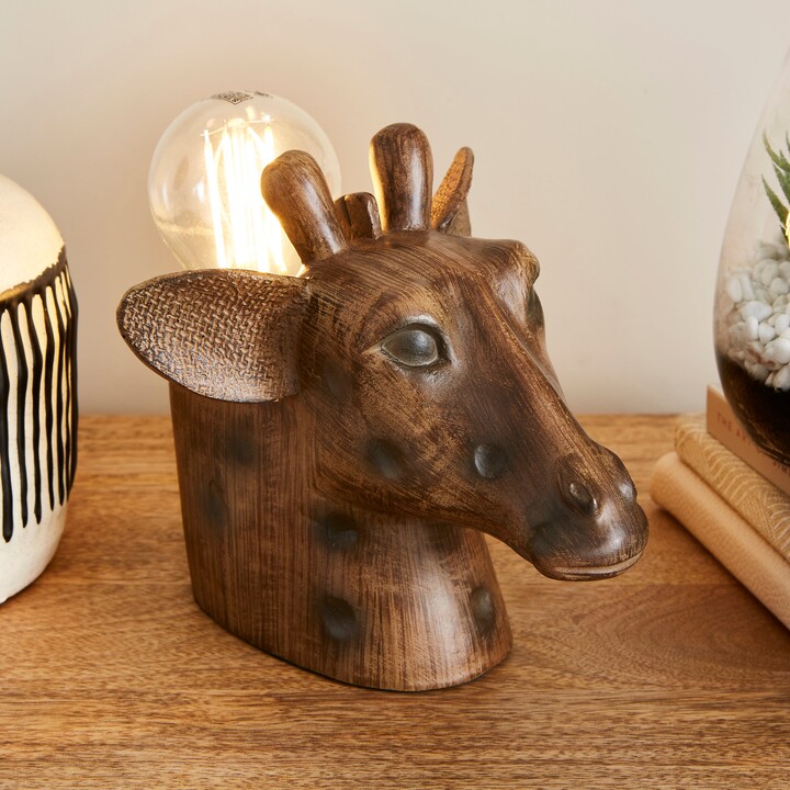 Dunelm Giraffe Head Table Lamp Brown - ShopStyle