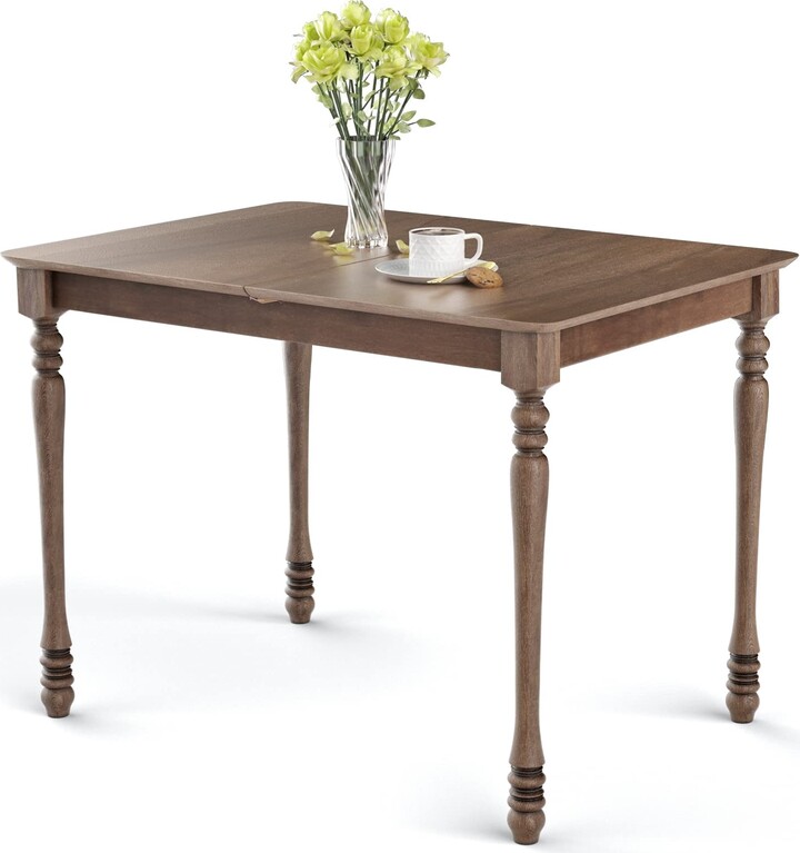 Global Pronex Farmhouse Dining Table, Extendable Butterfly Leaf Dinette ...