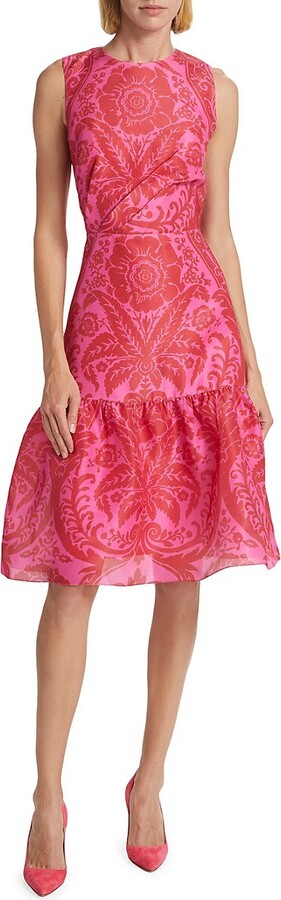 Carolina Herrera Floral Dropped Tier Hem Dress - ShopStyle