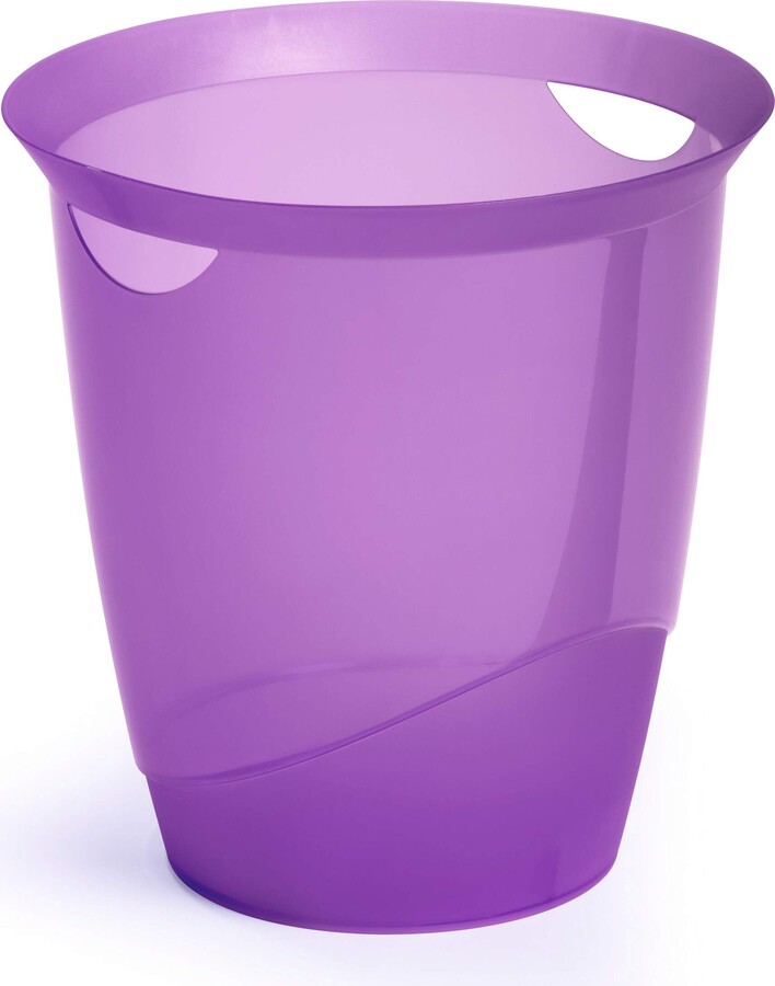 Durable Plastic Waste Recycling Bin - 16 Litre - Translucent Purple ...