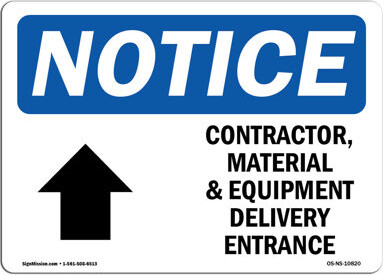 SignMission Contractor Material and Equipment Sign with Symbol ...