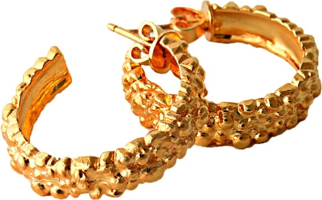 AZURE by SZK - Gilded Molten Hoops - ShopStyle Earrings