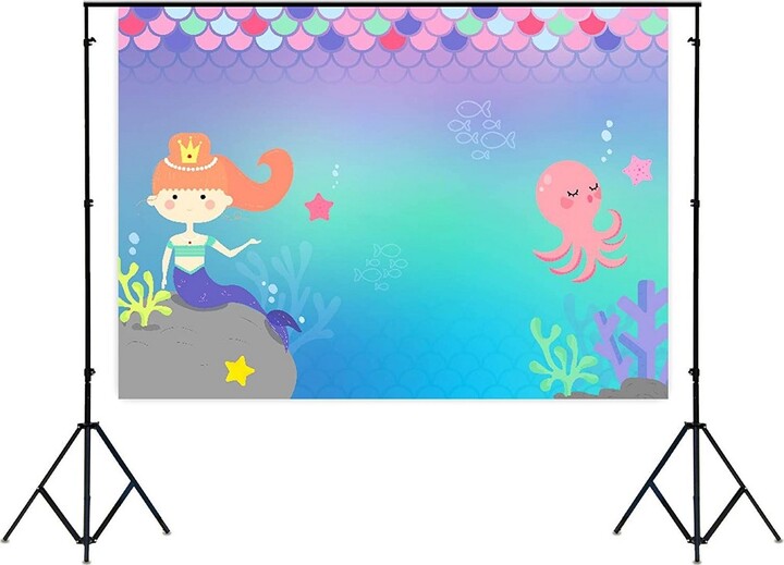 Sparkle and Bash Mermaid Photo Booth Backdrop for Girls Birthday Party ...