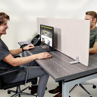 OBEX Polycarbonate Office Desk Mounted Privacy Screen Adjustable Table ...