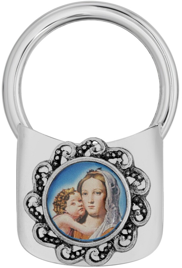 Symbols of Faith Silver-Tone Mary and Child Decal Key Fob - ShopStyle