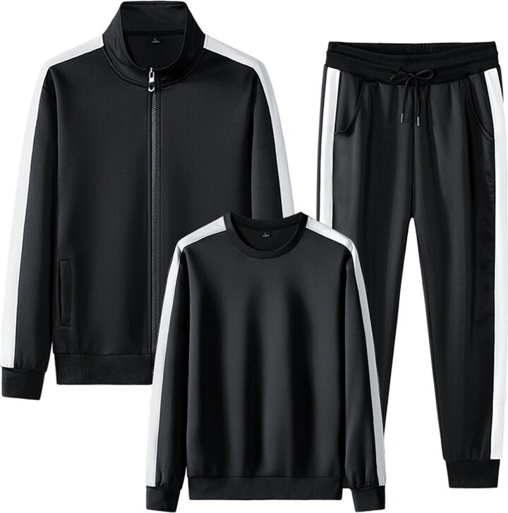 ZZHZGZ Mens Suits Cozy 3 Piece Suits for Men Fashion Mens Tracksuit ...