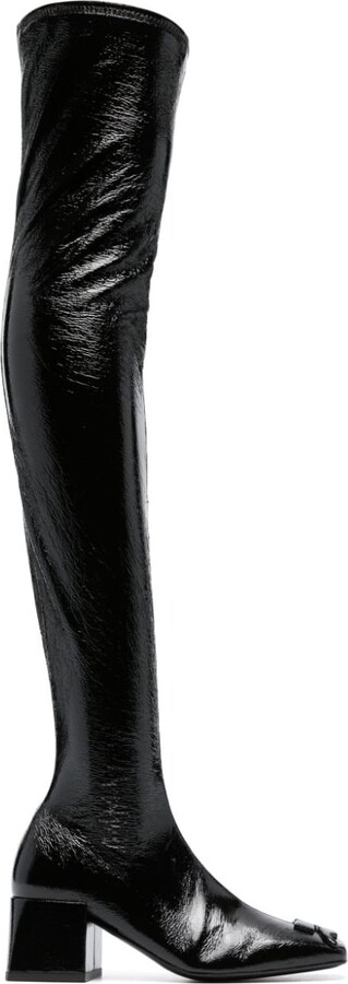 Courreges Patent Leather Thigh-High Boots - ShopStyle