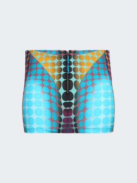 Jean Paul Gaultier Cyber Mini Skirt With Center Front Zip Closing Blue ...