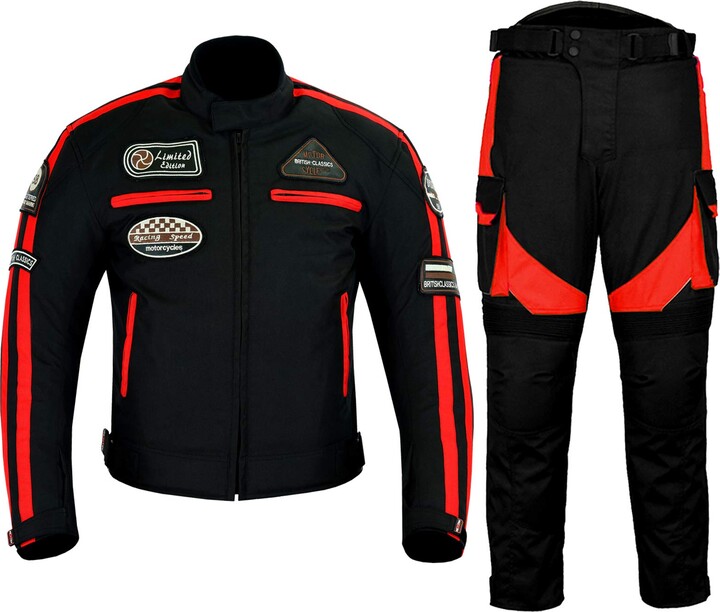 PROFIRST Mens Motorbike Jacket And Trouser Set Motorbike Motorcycle ...