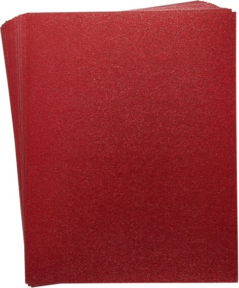 Bright Creations 30 Sheets Double-Sided Red Glitter Cardstock Paper for ...