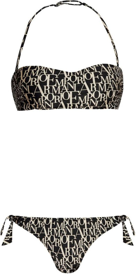 Emporio Armani Allover Logo Bikini Set - ShopStyle Two Piece Swimsuits