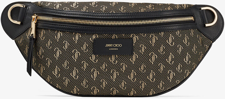 Jimmy Choo Black And Gold Jc Monogram Jacquard Lurex And Soft Shiny ...