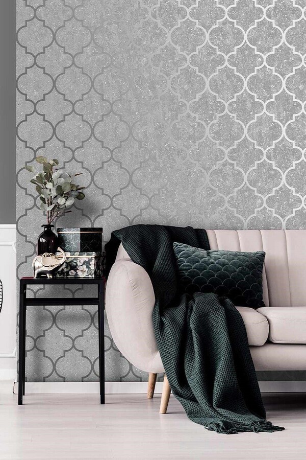 Superfresco Milan Trellis Grey / Silver Wallpaper - ShopStyle