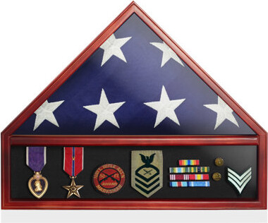 Reminded Military Medal & Burial Flag Shadow Box Display Case - ShopStyle Storage Cabinets