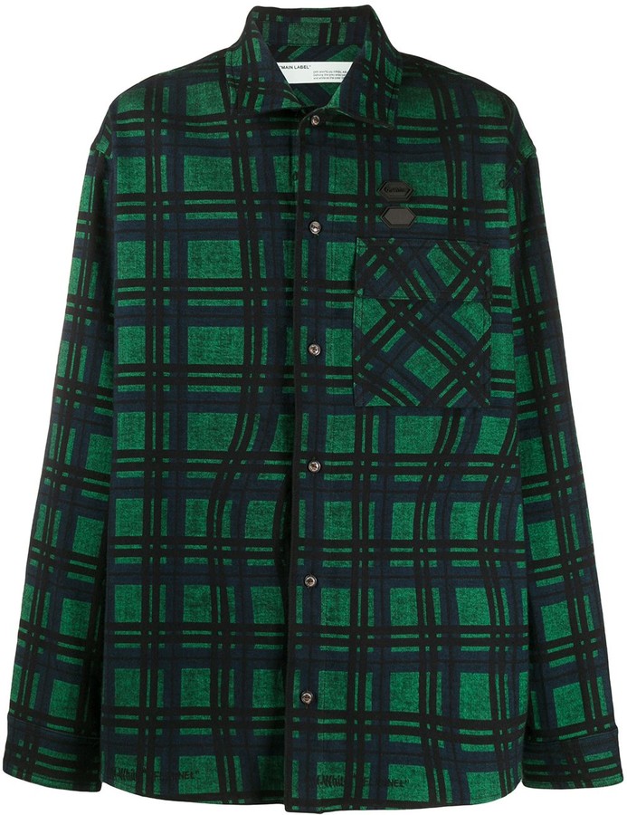 Off-White Checked Flannel Shirt - ShopStyle
