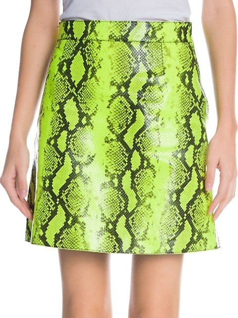 Off-White Python-Print Leather Skirt - ShopStyle