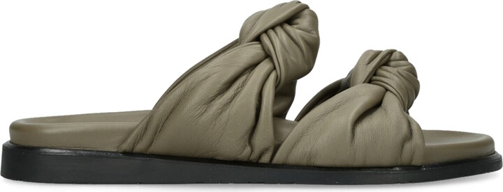 Dear Frances Leather Tye Slides - ShopStyle Sandals