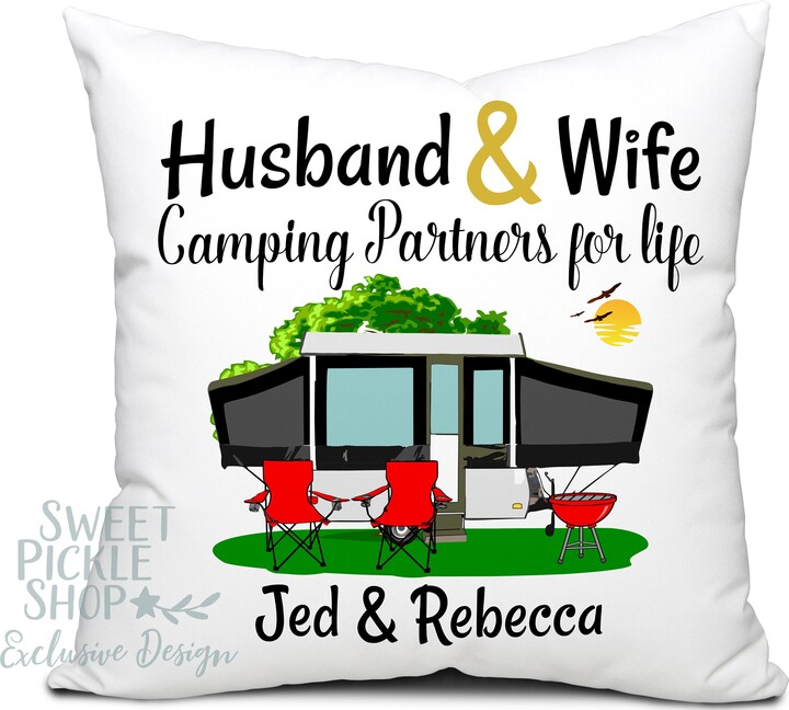 Etsy Custom Camping Themed Pillow, Husband & Wife Partners For Life ...