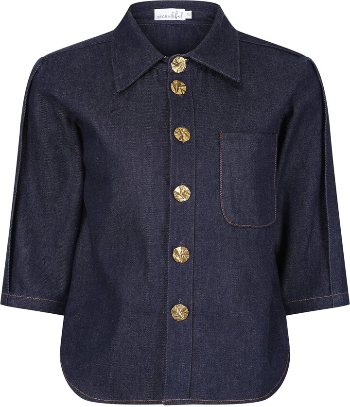 Storm Label Women's Blue Saxe Denim Shirt - ShopStyle Tops