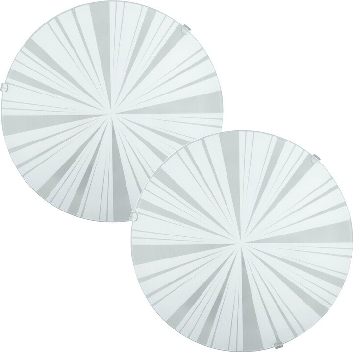 Loops 2 PACK Wall Flush Ceiling Light White Shade Beams Design Satin ...