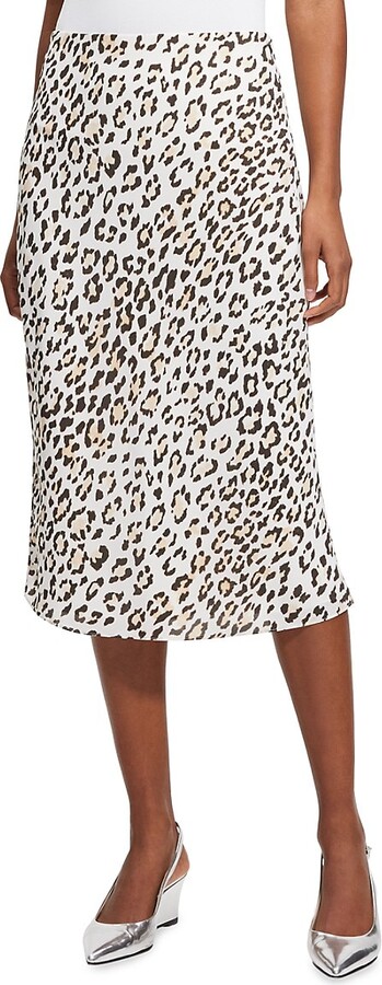 Theory Leopard Print Midi Slip Skirt - ShopStyle