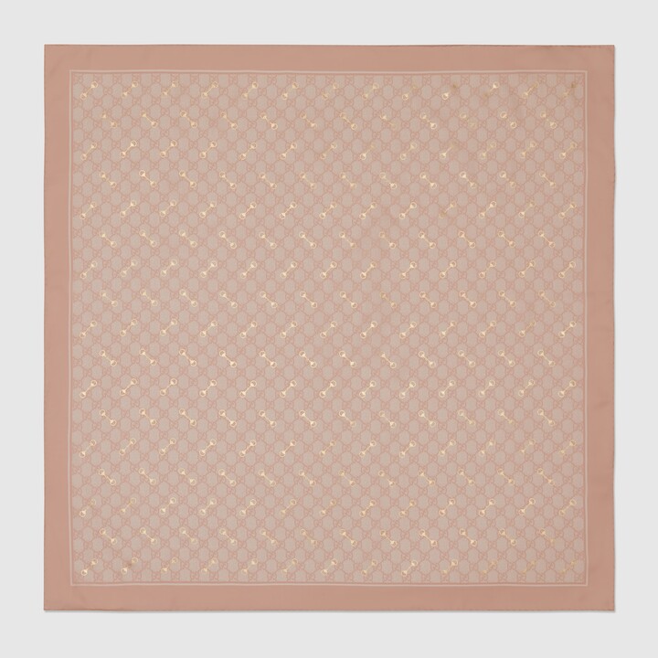 Gucci GG print with Horsebit silk carré - ShopStyle Scarves & Wraps