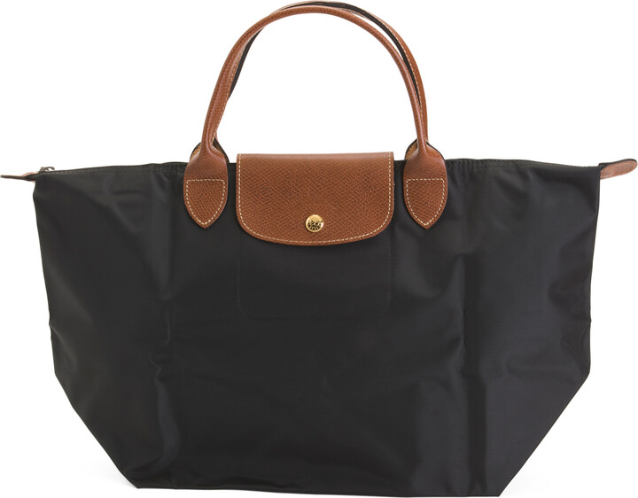 Longchamp Nylon Le Pliage Original Tote With Leather Handles And Trim ...