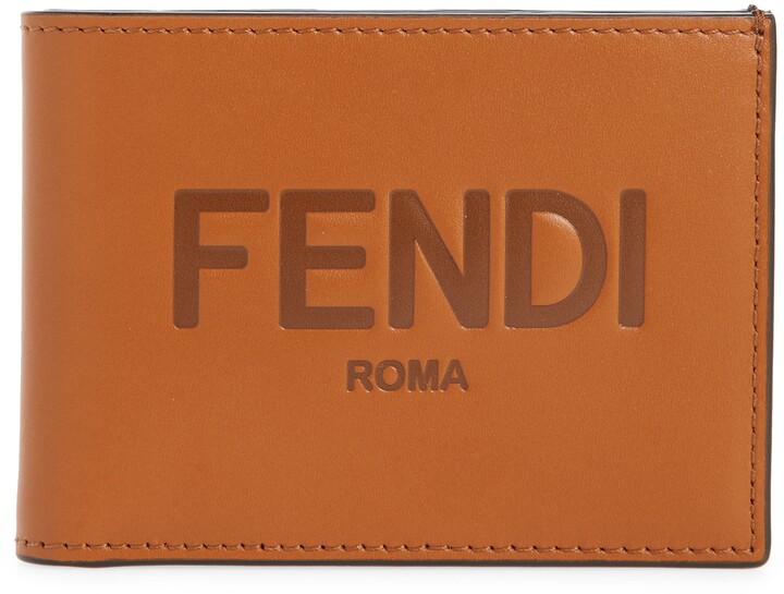 Fendi Logo Embossed Leather Bifold Wallet - ShopStyle