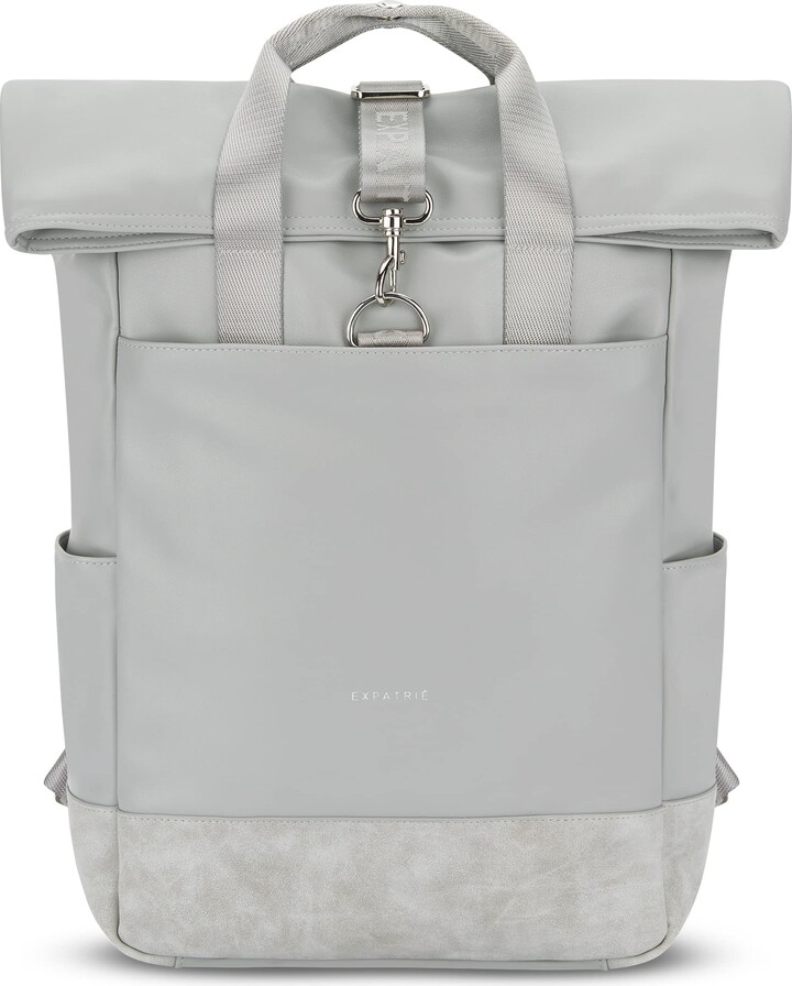 Expatrié Backpack Ladies Grey - Adele - Rolltop Daypack Elegant for Uni ...