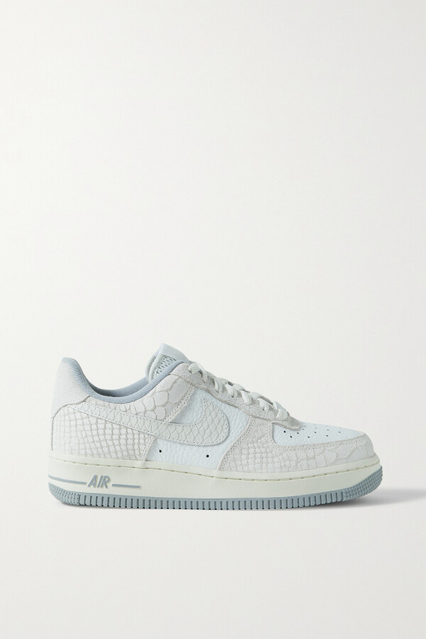 Nike Air Force 1 '07 Croc-effect And Textured-leather Sneakers - Gray ...