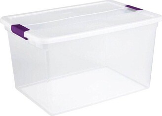 Sterilite 66 Qt ClearView Latch Storage Box Stackable Bin with Latching Lid, Plastic Container ...