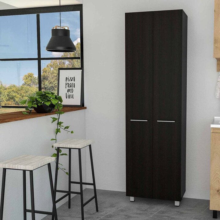 FM Furniture Pensacola Double Door Pantry Cabinet, Five Interior ...