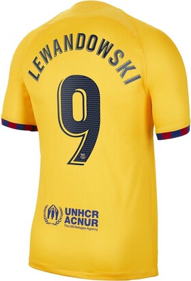 Nike Men's Robert Lewandowski Yellow Barcelona 2022/23 Fourth Breathe ...