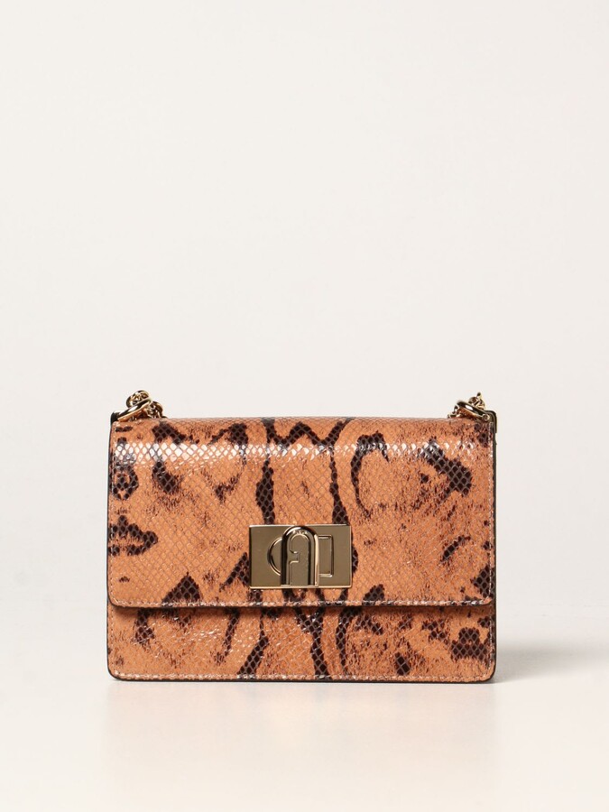 Furla Crossbody Bags 1927 Bandolier Bag In Leather With Python Print ...